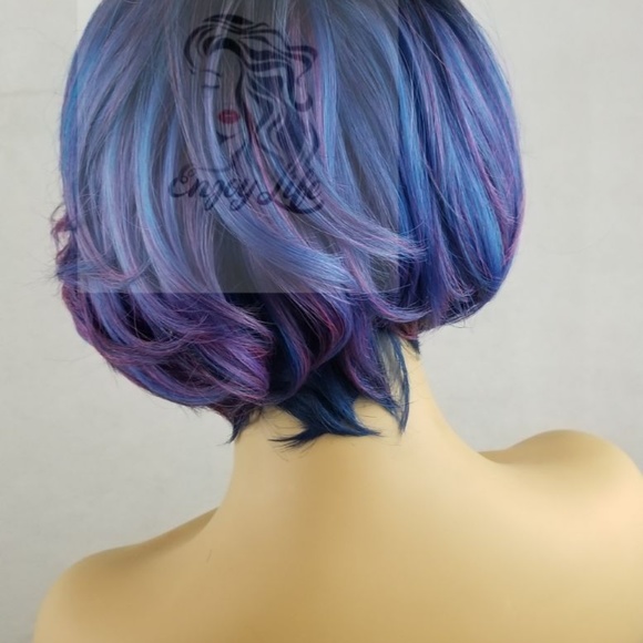 Accessories | Sexy Human Hair Multi Colorful Bob Wig Round Part | Poshmark